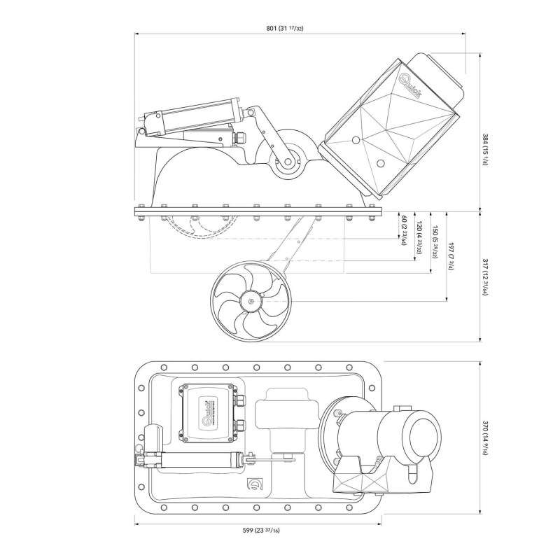 Quick BTR 185-105 12V 6300W Twin counter rotating prop